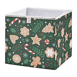 NFMILI Storage Bins (Christmas Candy) Large Storage Baskets Collapsible Fabric Storage Cubes Organizer with Handles