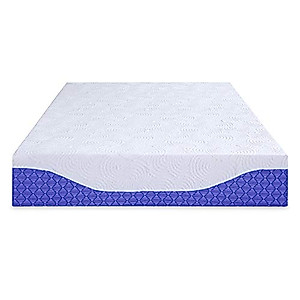 PrimaSleep 12 Inch Multi-Layered I-Gel Infused Memory Foam Mattress | Cobalt Blue | Queen