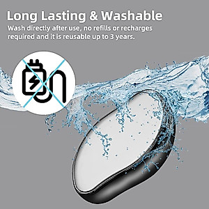 Sync It Up Crystal Hair Eraser for Women and Men, Magic Crystal Hair Removal for Back Arms Legs, Painless Exfoliation Washable & Reusable Epilator for Smooth Skin (Black)