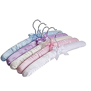 5Pcs Satin Padded Hangers Anti Slip Clothes Hangers Sweater Hangers Dress Shirt Hanger for Wedding Dresses Hangers Party Favors
