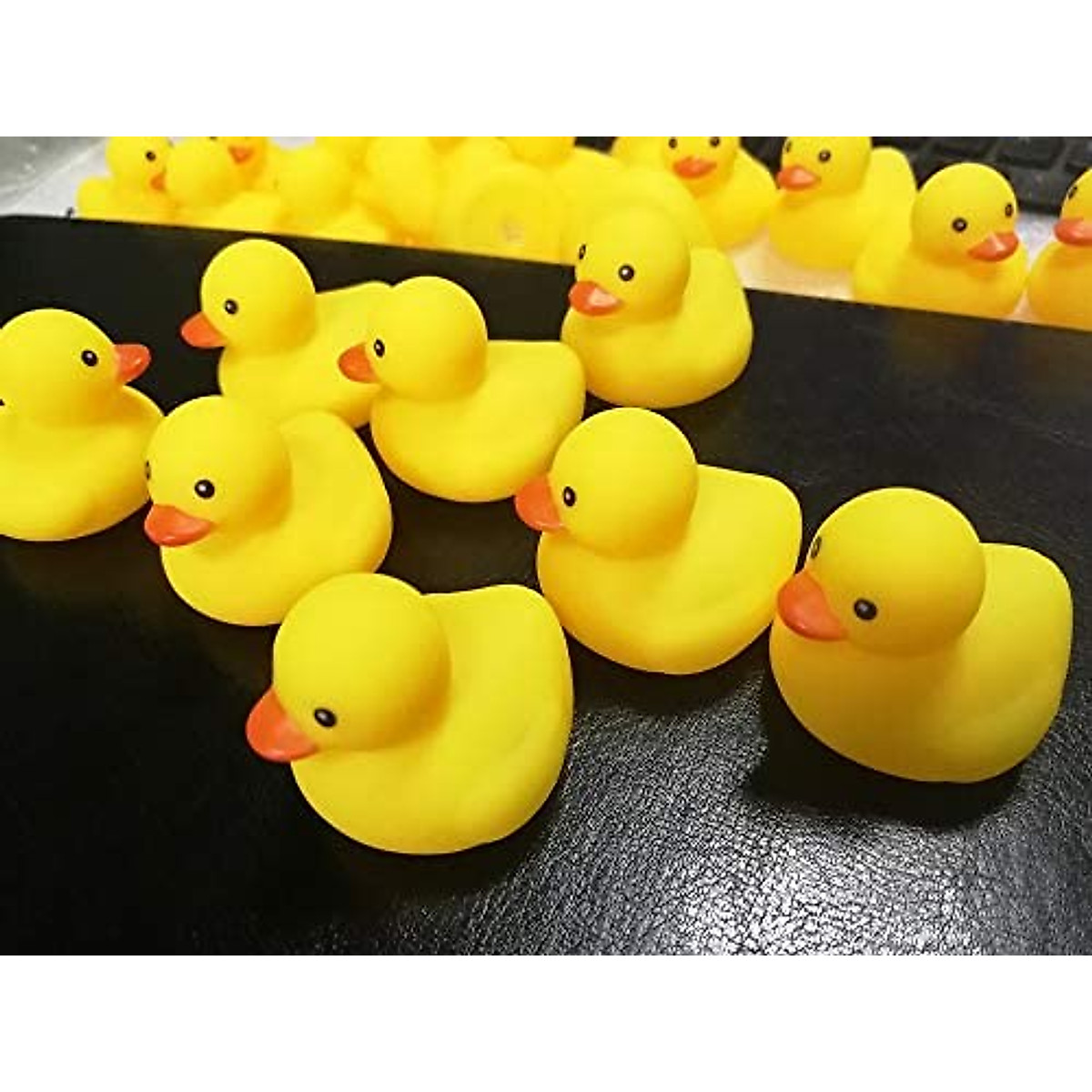 Sohapy 100Pcs Mini Yellow Rubber Ducks Baby Shower Rubber Ducks, Squeak Fun Baby Yellow Rubber Bath Toy Float Fun Decorations for Shower Birthday Party Favors Gift (100PCS Yellow Ducks)