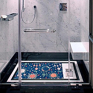 Bath Tub Shower Mat - Anti-Slip PVC Material 15.1x26.8 in, Gentle Cushioning Quick Drying Suction Cups Reliable Solution - Dream Catchers in The Night Sky Non-Slip Floor Mat