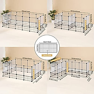 DINMO Rabbit Playpen, Guinea Pig Cages, Hamster Cages, Iron Net Bottom Design for Small Animal, Bunny, Ferret, Hedgehog, DIY, Expanded, Portable, Exercise Fence, 61.4 x 25.4 x 22.3 Inches