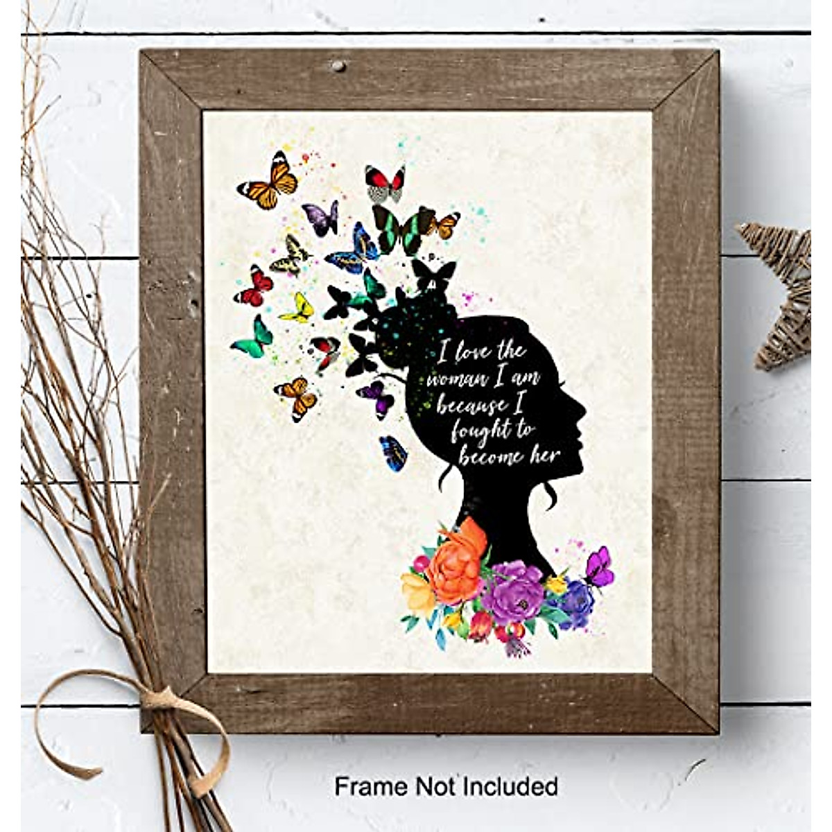 Positive Quotes Wall Art & Decor - Inspirational Sayings for Wall Decor- Encouragement Gifts for Women, Best Friend, Girls, Teens - Motivational Posters - Positive Affirmations - Butterfly Boho Decor