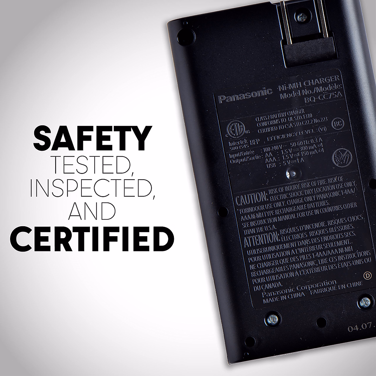 Panasonic BQ-CC75KSBHA eneloop pro Advanced Individual Battery Charger with USB Charging Port, Black