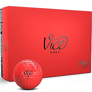 Vice Golf Pro Golf Balls, Red (One Dozen)