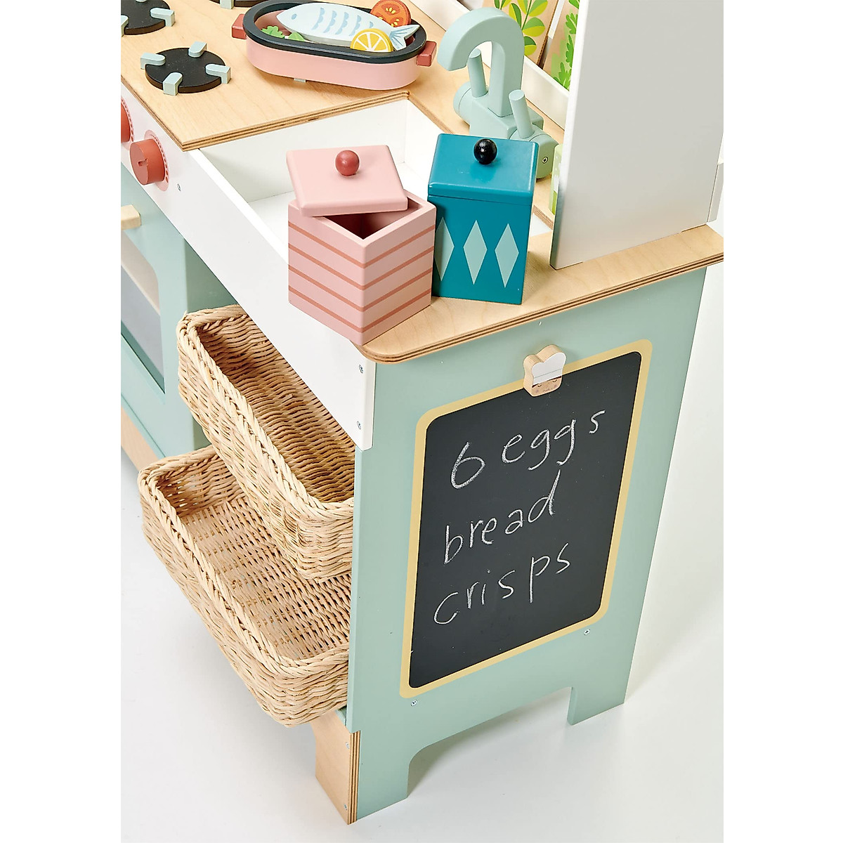 Tender Leaf Toys - Mini Chef Kitchen Range- Wooden Pretend Play Kitchen Set Develops Social, Creative and Imaginative Skills, Gender-Neutral - Age 3+