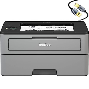 Brother Compact HL-L2350DWB Print Only Wireless Monochrome Laser Printer for Business Office, Auto Duplex Printing, 250-sheet Capacity, Amazon Dash Replenishment Ready, Tillsiy USB Printer Cable