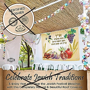 Sukkot Hadar- Kosher Reed Schach-Natural Reed Sukkha Mat, Highly Dense Whole Reed Peeled– Easy Assembly – 6x8-Feet
