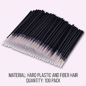 KINGMAS 100 Pack Eyeliner Brush, Disposable Ultra-fine Point Eyeliner Applicator Cosmetic Eye Wands Eye Liner Makeup Tool