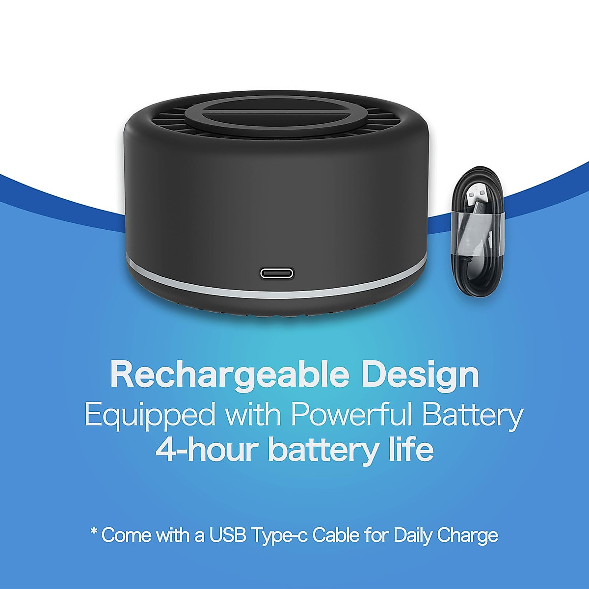 RibRave Electronic Mosquito Repeller Insect Repellent Indoor and Outdoor, 30 ft Mosquito-Free Zone, Rechargeable Mosquito Repellent Device, 2 Refills (Black)