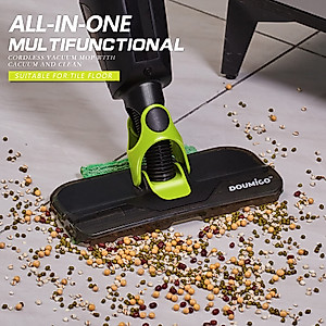 Vacuum Mop Cordless Hard Floor Vacuum Cleaner and 2 Packs Recyclable Cleaning Mop Pad, Black, KB-9009A