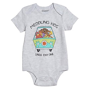 Scooby-Doo Baby Boys 3 Pack Short Sleeve Bodysuit Gray/Blue/Brown 6-9 Months