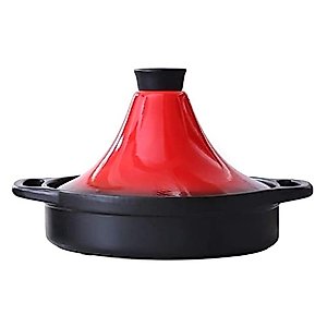 Colorful High Tightness Moroccan Tagine With Lid Lead Free Casserole Stew Pot For Different Cooking StylesHome Kitchent 22.5.28 (Color : Red)