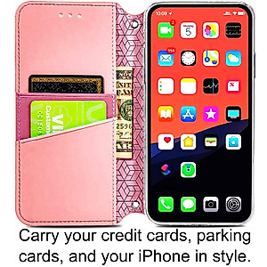 Case for iPhone 13 Mini, PU Leather Wallet Case with Kickstand Credit Card Holder Magnetic Shockproof Folding Case Compatible with iPhone 13 Mini 5G (5.4" 2021) - Silver