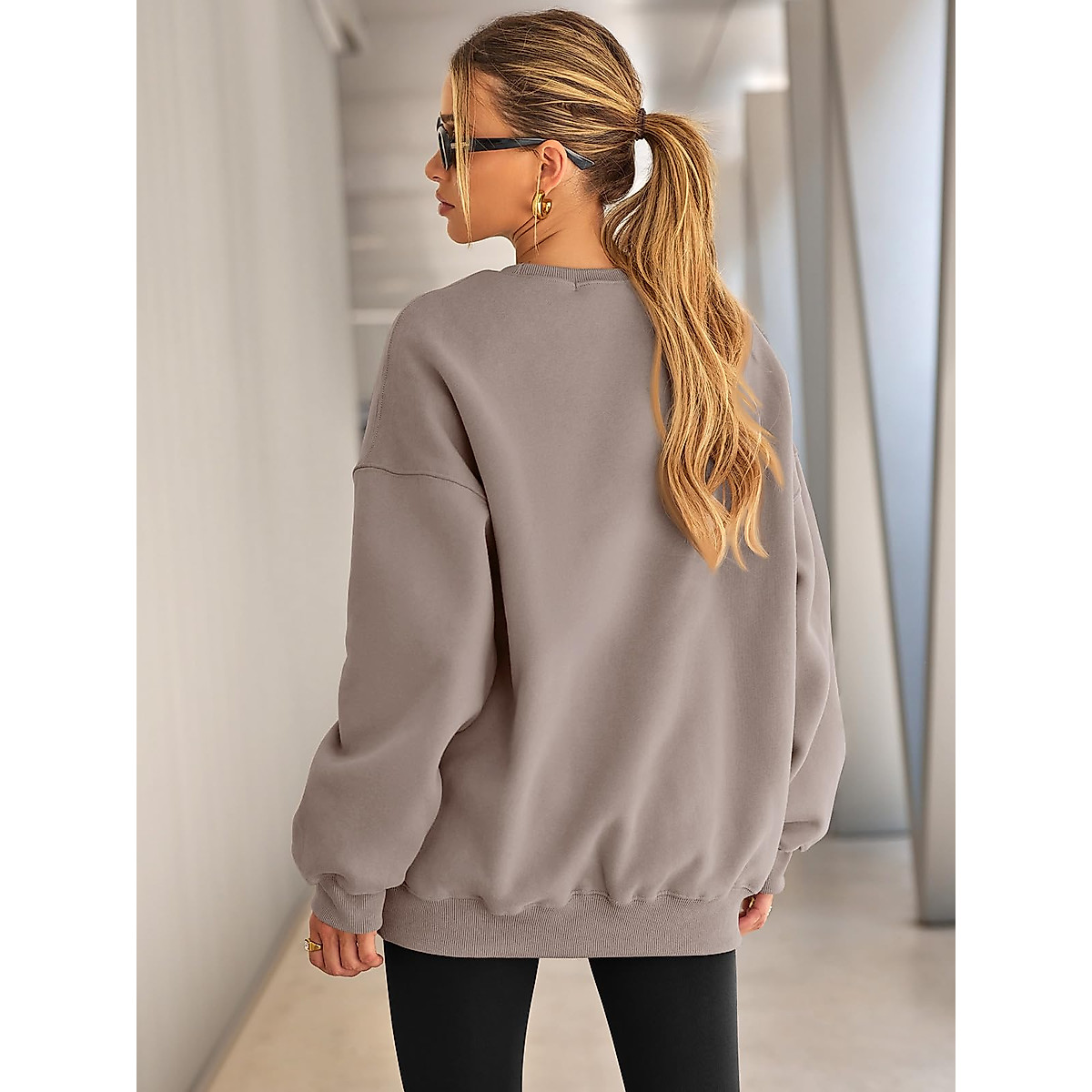 EFAN Sweatshirts Hoodies for Women Oversized Sweaters Fall Outfits Clothes 2024 Crew Neck Pullover Tops Loose Comfy Winter Fashion