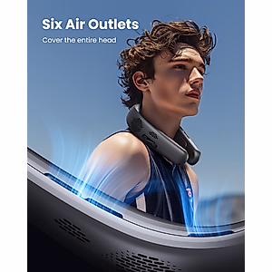 Koonie Neck Air Conditioner, Portable Cooling Neck Fan Blow Cold Air, 4000mAh Rechargeable Around Neck Breeze Fan 3 Speed, 3 Refrigeration Mode, 8H work time, Adjustable Width, Digital Display