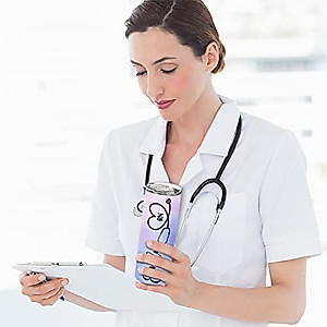 Personalized 20 oz Nurse Tumbler with Straw Lid, 10 Designs & 25 Colors, Nurse Gifts for Women, Custom Nurse Appreciation Gifts, Nurse Graduation Gift, 3 Piece Set