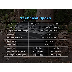 CHANGE MOORE Solar Powered 12v Refrigerator/Freezer, DUAL ZONE 54 Quart(50 L) Dual DOOR , Smart Life/Tuya APP Remote Control, Work with Alexa/Google Home, for Home Vehicles Travel Camping Outdoor -12/24V DC