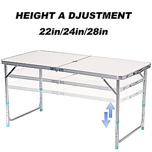 Outdoor Table and Chair Set Camping Aluminum Alloy Picnic Barbecue Table, Waterproof and Durable Folding Table, Outdoor Folding Table and Chair, for 4 People, 120x60cm