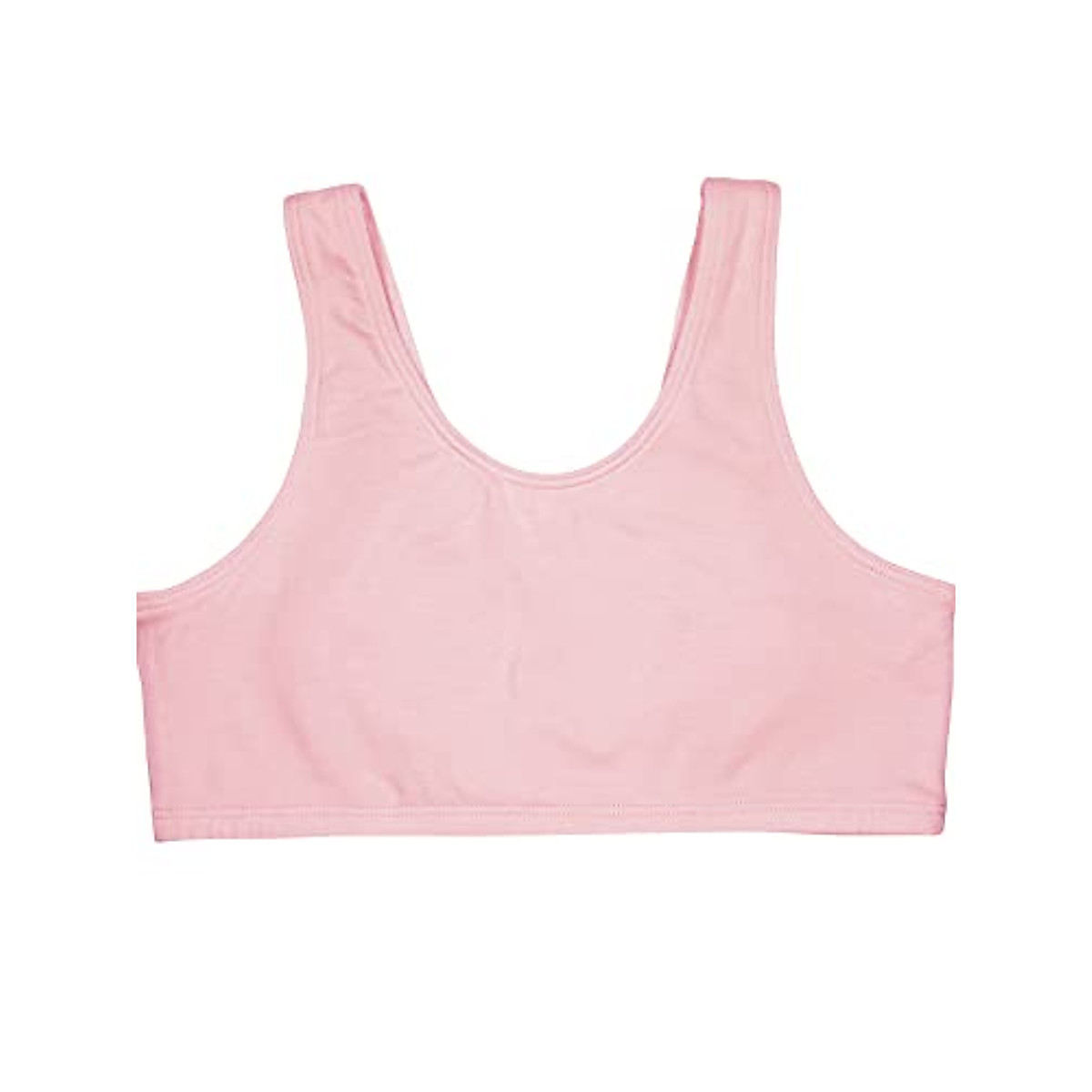 Fruit of the Loom girls Cotton Built-up Stretch Sports training bras, Heather Grey/Bittersweet Pink/White, 38 US