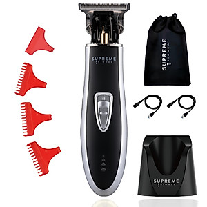 Supreme Trimmer T Shaper Liner Trimmer for Men | Cordless Trimmer for Sensitive Skin, Kids & Elderly | Low Noise Beard Trimmer, Zero Gap Barber Trimmer (Silver)