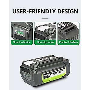 COOMYXIN 6.0Ah 40V Battery Replacement for Ryobi 40V Battery OP4040 OP4026 OP4030 OP4050 OP4060A，Compatible with Ryobi 40-Volt Battery Power Tools and Charger