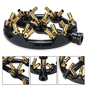 Mono-gatari Propane Gas Jet Burner 23 Tips Cast Iron Body Round Nozzle Jet Burner for Wok Range,Stir Fry,Grilling 0.5mm Hole Up 100,000 BTU