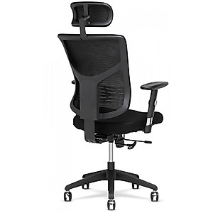 X-Chair X-Project High End Task Chair, Black A.T.R. Fabric with Headrest - Ergonomic Office Seat/Advanced Tensile Recovery Fabric/Highly Adjustable & Supportive/Comfortable Feel/Perfect for Workspace