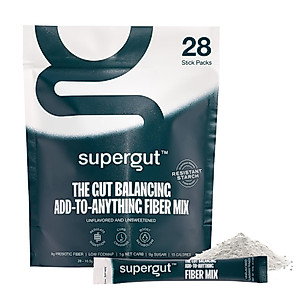 Supergut Daily Prebiotic | High Fiber Supplement Mix | Gut Health | Low fodmap | Soy Free | Keto Friendly | 8g Fiber | 0g Sugar | Unflavored Plant Based Supplement Powder (28 Servings, 1 Bag)