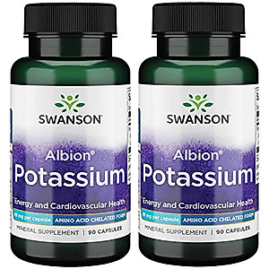 Swanson Albion Complexed Potassium 99 Milligrams 90 Capsules - 2 Pack
