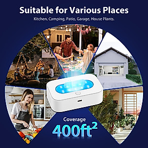 Fruit Fly Traps for Indoors, Rechargeable Fly Trap Indoor with Night Light Gnat Traps for House Indoor Bug Zapper for Plants Gnats Moths Mosquitos Pest Control with 10PCS Refills