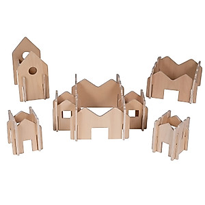 THE FRECKLED FROG - FF410 The Freckled Frog Happy Architect - Natural - Set of 28 - Ages 2+ - Wooden Building Blocks for Preschoolers and Elementary Aged Kids