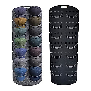 SEPPR Hat Racks for Baseball Caps Double Line Neatly Arranged Door Back Hat Organizer for Baseball Caps Non Woven Large Baseball Cap Display Rack