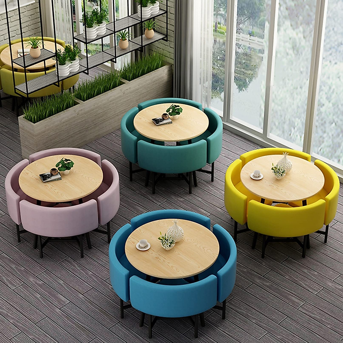 LSRY Coffee Table and Chair Set Office Conference Tables Negotiation Table Dining Table Small Space Dinette Round Leisure Hotel Lounges Balcony Restaurant Meetings Room Reception Tables (Color : Beig