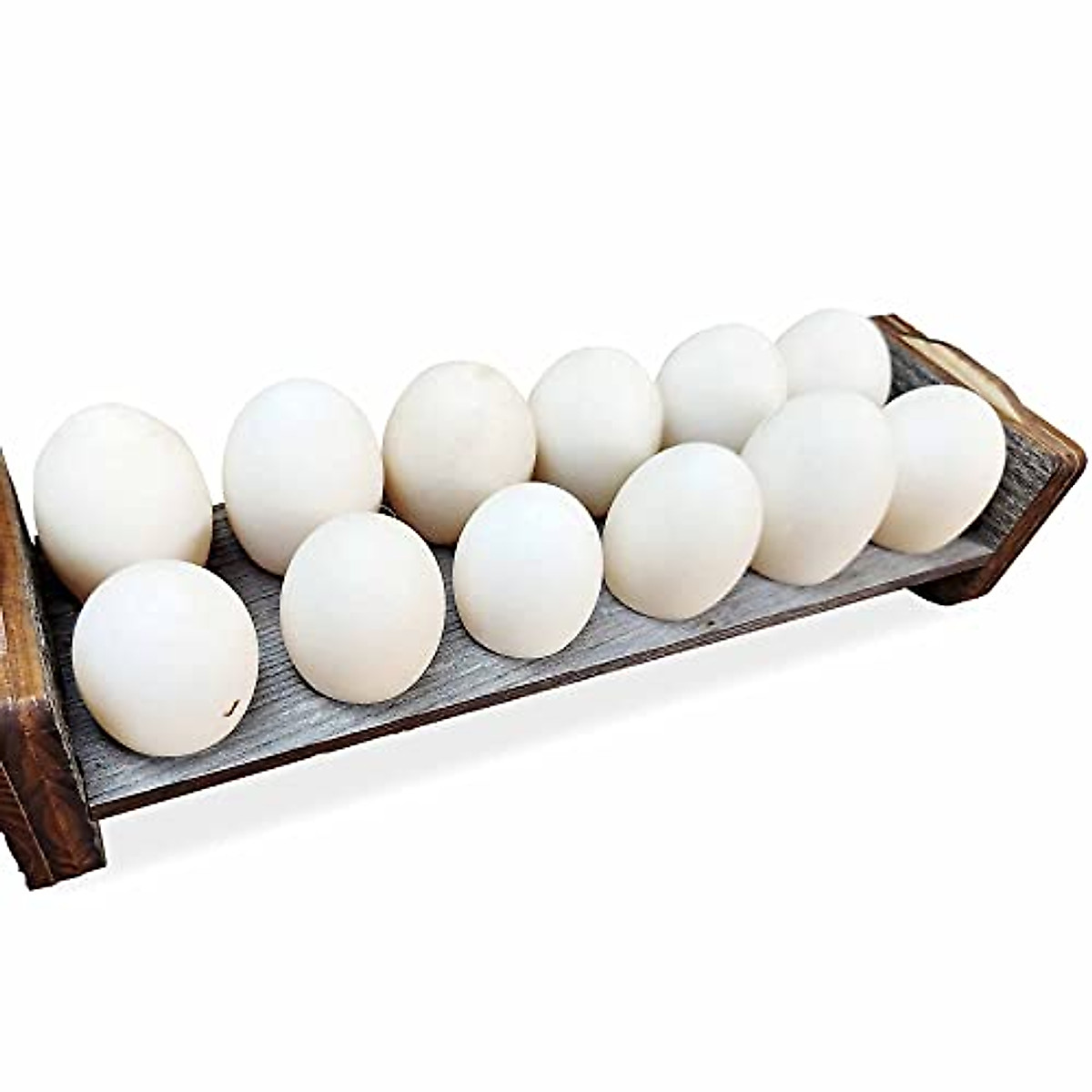 Rockin' Wood Egg Holder Tray- Countertop Stackable Egg Rack For Fresh Eggs - Made in the USA with real rustic reclaimed wood - egg sorter - wood egg tray (Single Tray)