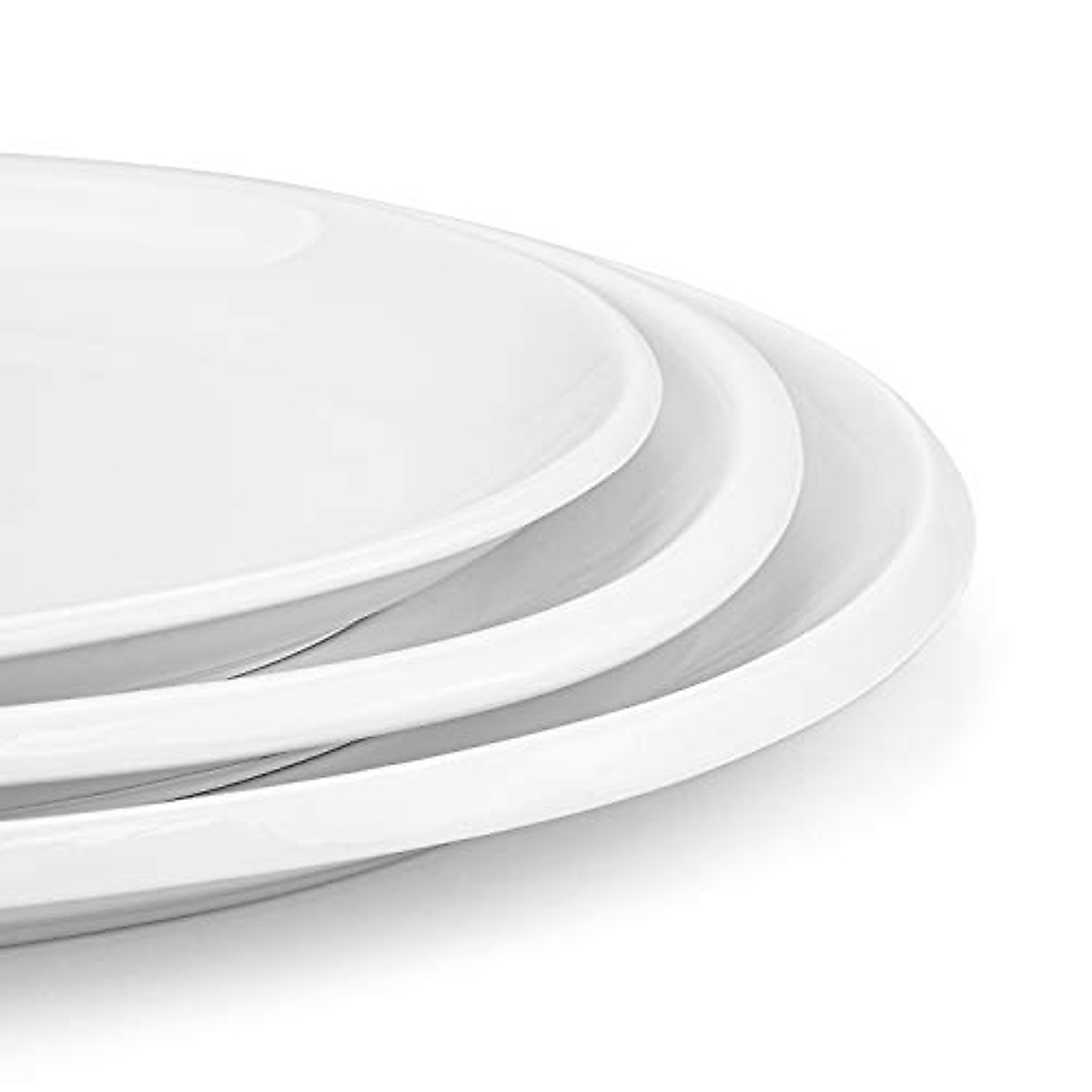 Foraineam Set of 3 Sizes Porcelain Oval Serving Platters White Dinner Plates Serving Dishes for Party, Dessert, Sushi, Fish