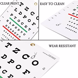 PECULA Eye Chart, Snellen Eye Chart, Wall Chart, Snellen Charts for Eye Exams 10 feet 9 X 14 in.
