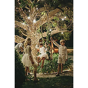 OZS-105FT 300LED Warm White Solar Christmas String Lights Outdoor, Waterproof 8 Modes Green Wire Christmas Tree Lights for Garden, Christmas Decorations (Warm White)