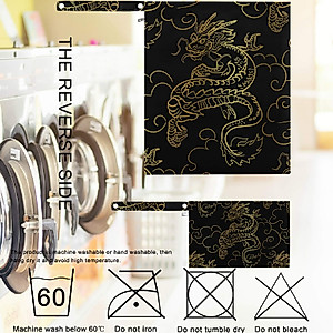 visesunny Gold Dragon 2Pcs Wet Bag with Zippered Pockets Washable Reusable Roomy for Travel,Beach,Pool,Daycare,Stroller,Diapers,Dirty Gym Clothes, Wet Swimsuits, Toiletries