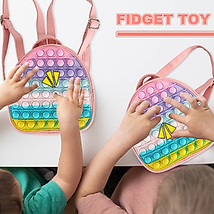 Woosir Pop Purse Backpack for Girls Fidget Mini Backpack Gift for Girls,Easter Pop Fidget Toys Gifts for Kids Pop Shoudler Bag Toys for Toddler Birthday Party Favors Easter Gifts