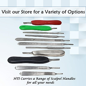 Scalpel Handle #3 Round Stainless Steel Knife, Blade Holder with Knurled Grip Fits Blades No 10-16 for Precise Cutting, Student Educational-Use Biology Labs, DIY Crafts, Model Making, Repairs + More