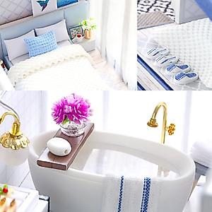 DIY Miniature Dollhouse Kit,UniHobby Time Apartment DIY Dollhouse Kit with Wooden Furniture Light Gift House Toy for Adults