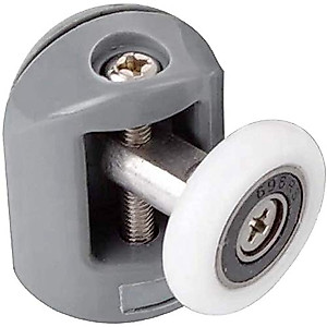 Queta 8Pcs x Shower Door Rollers(4xtop+4xbottom+Screw+Cover Caps), Shower Door Rollers / Runners / Wheels / Pulleys/Guides 23Mm Diameter , Ultra-Quiet Home Bathroom DIY Replacement Parts