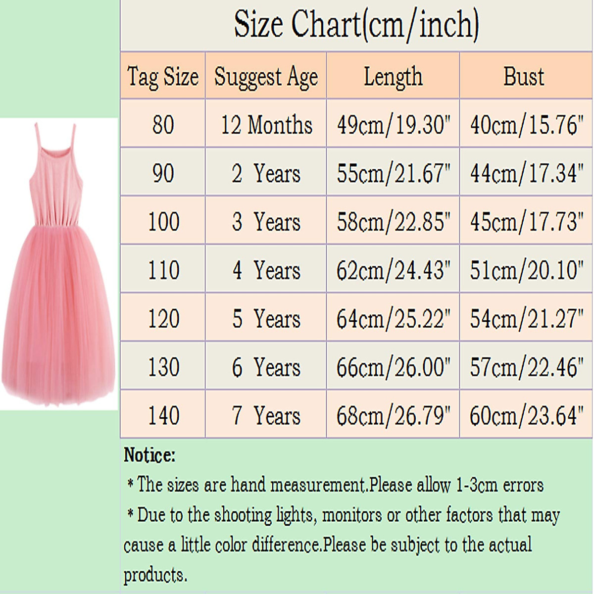 RJXDLT Baby Girls Tutu Dress Infant Tulle Dress Toddler Sleeveless Summer Dress 580 Soft Pink 110