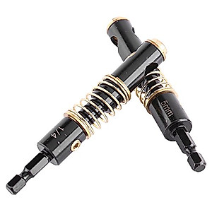 Kadimendium 5mm Hole Openning Puncher Bits 1/4" Black Hinge Drill Bits Reaming Drilling Wood Plastic 1/4inch Hex Shank Set for Woodworking DIY(2pcs Combination) (2 Sets)
