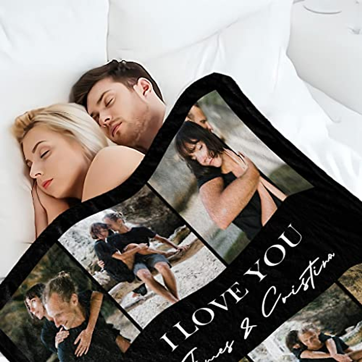 Youltar Boyfriend Gifts Photo Blanket Personalized Christmas Couple Gifts for Him, Unique Birthday Anniversary Wedding Gifts for Boyfriend Girlfriend I Love You Gift Blanket for Couples