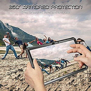 Fintie Case for Samsung Galaxy Tab S8/Tab S7 11 Inch (Model SM-X700/X706/T870/T875/T876), Tuatara Rugged Unibody Hybrid Full Protective Bumper Kickstand Cover Built-in Screen Protector, Black