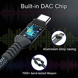 USB C to 3.5mm Adapter,Type C 1/8 Inch Headphone Jack Audio Aux Converter for Samsung Galaxy A53,S20 S21 S22 Ultra Plus Note 10 20,Google Pixel 5 XL,iPad Pro Air 4 4th 5th 2021 Mini 6 6th Generation