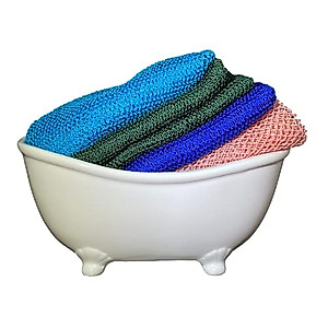 Nature by EJN - Net Bath Sponge, Customized N1 Weave, Long, NKN Naturals, Skin Exfoliation, African, Porous, Stretches to Approximately 49" (Sea Blue)